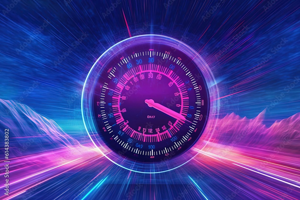 Dynamic Speedometer Close-Up with Blurry Background | Computer Graphics ...