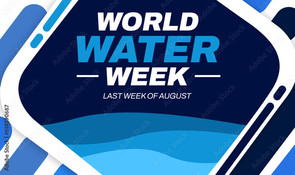 World Water Week background design with waves of water and blue shapes ...