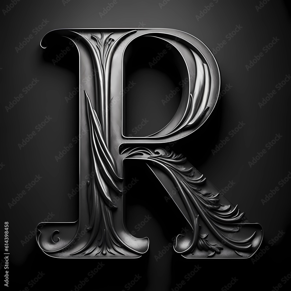 letter R with luxury image style illustration, generative Ai art Stock ...