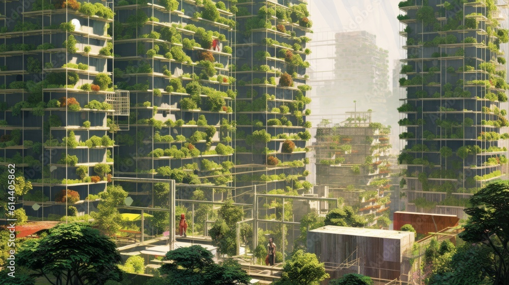 Vertical Farmscape: Towering skyscrapers integrated with regenerative ...