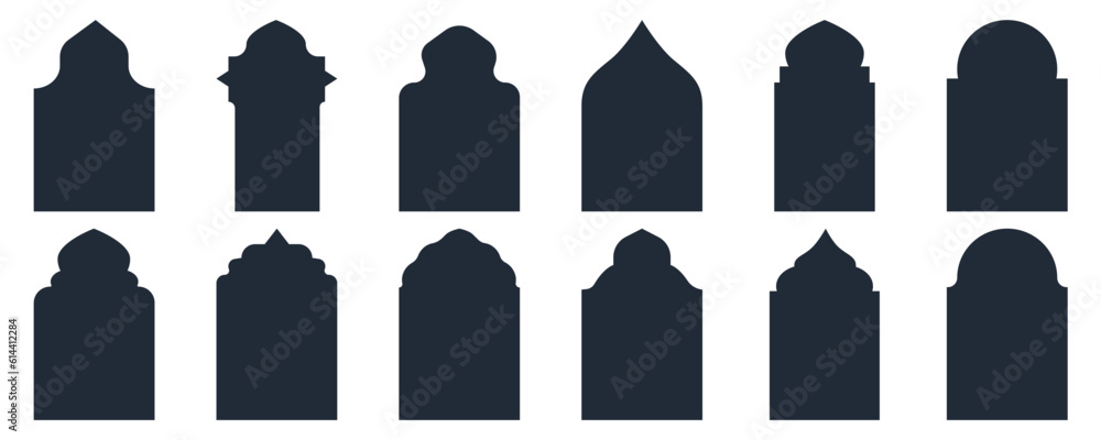 Shape Ramadan Window frame set. Arabic ramadan arches islamic ornament ...
