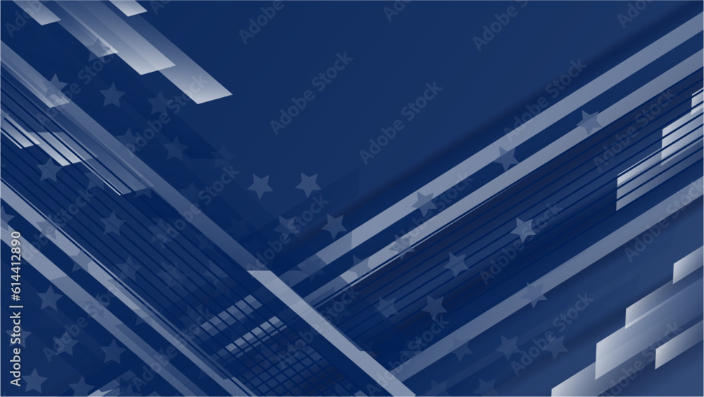 USA flag waving blue background vector illustration Stock Vector ...