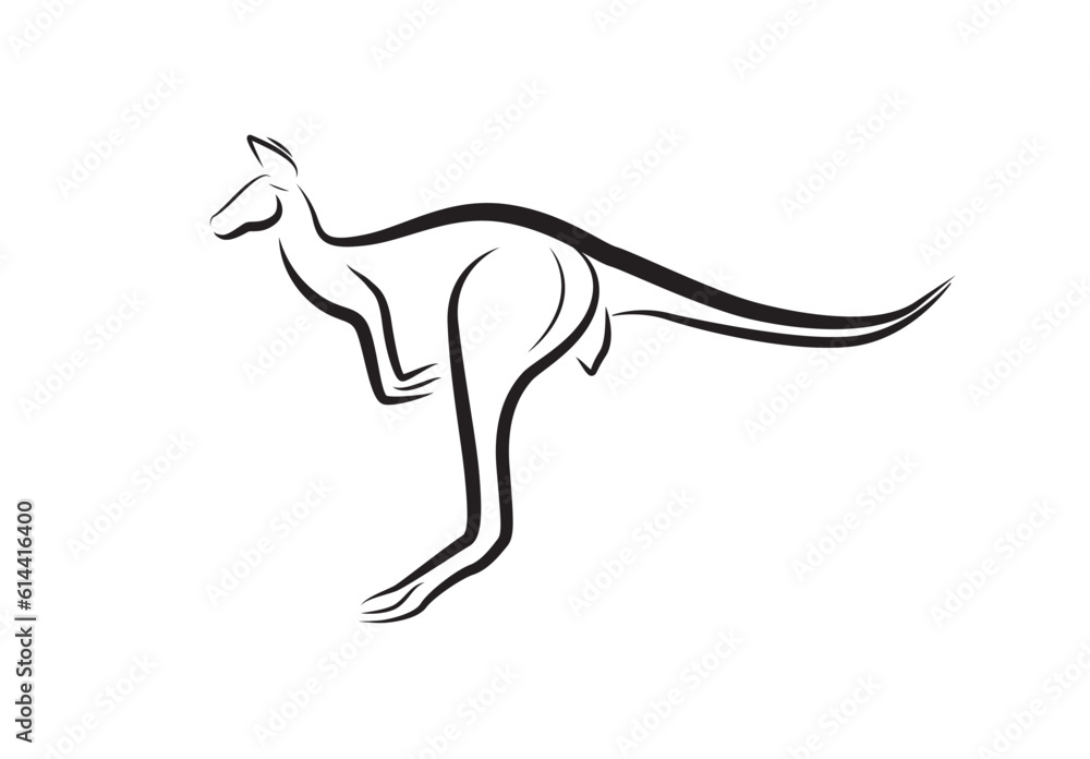 Hopping Kangaroo vector isolated on white. Red kangaroo icon. Stock ...