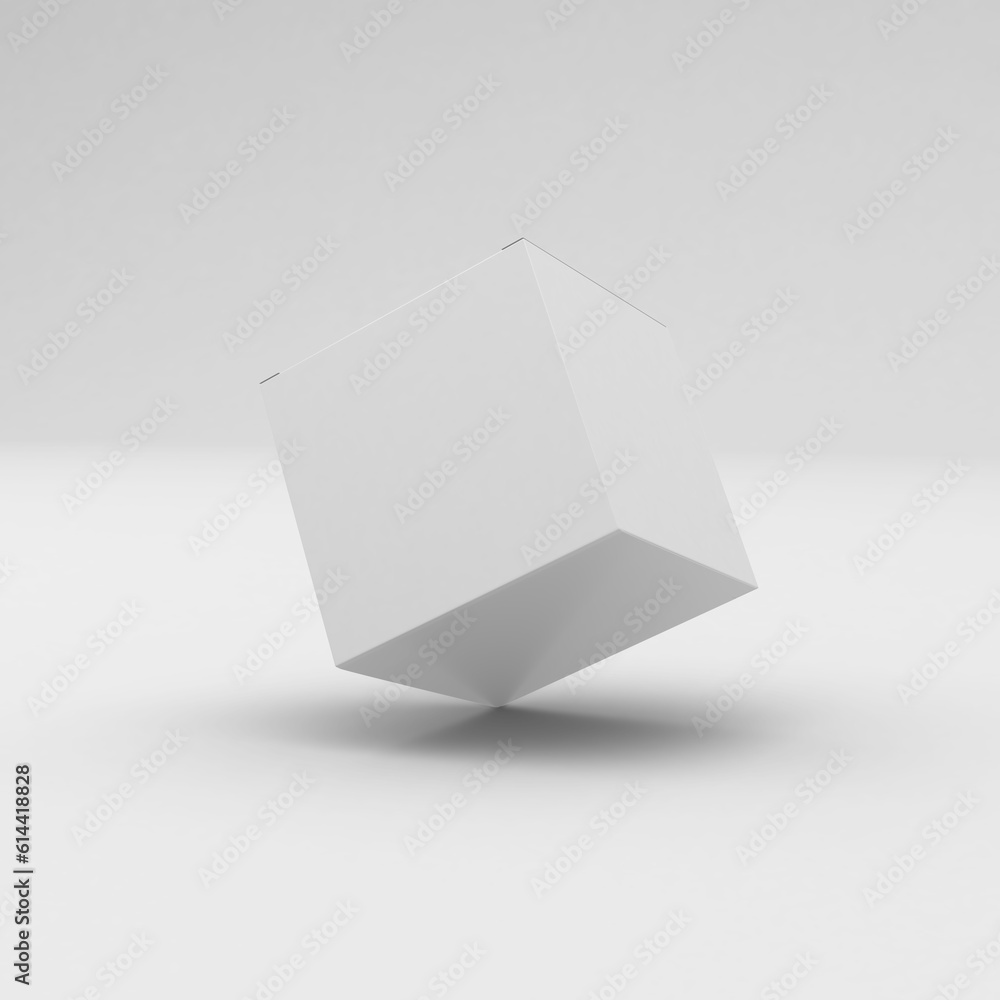 White paper square boxes, packaging template for product design mockup ...