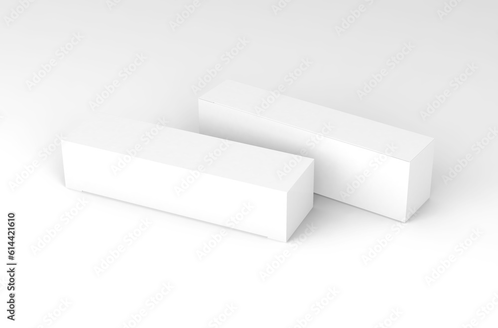 Realistic long horisontal paper box packaging mockup for tea ...
