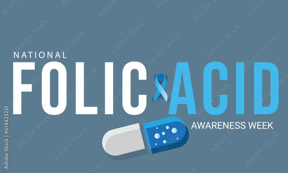 Folic acid awareness week. background, banner, card, poster, template ...