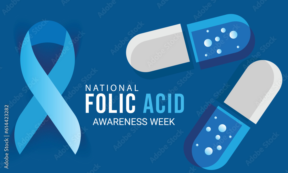 Folic acid awareness week. background, banner, card, poster, template ...