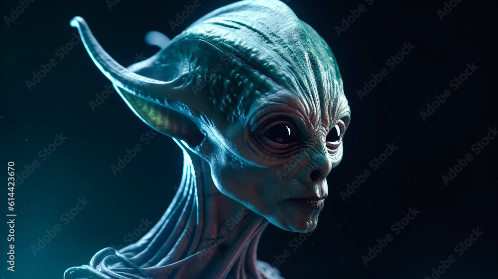 Unusual portrait of an unknown alien species , humanoid alien Stock ...