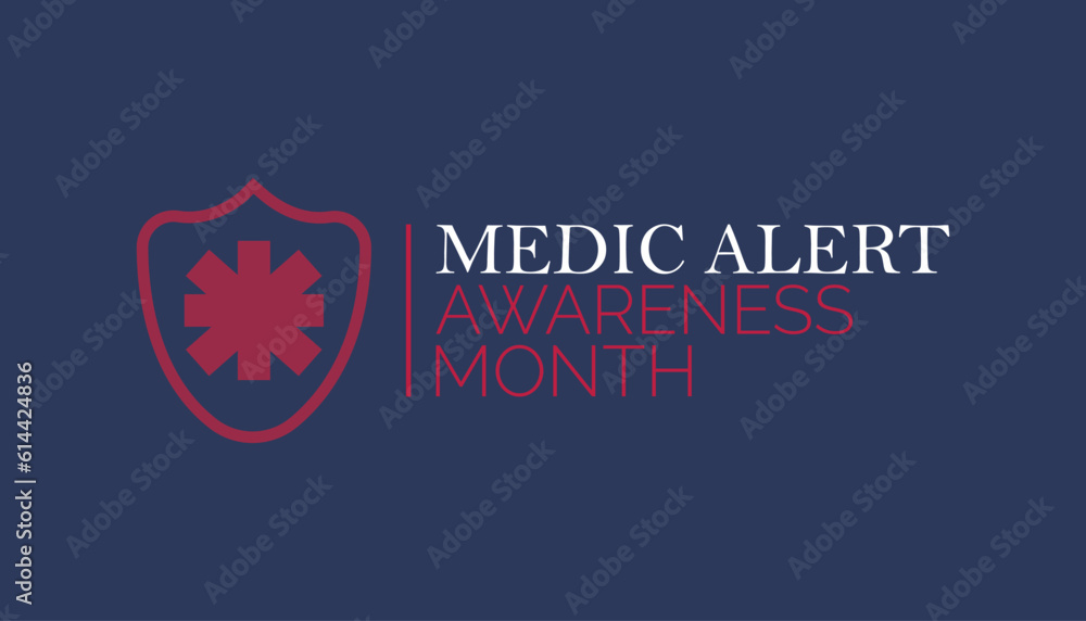 August is Medic Alert awareness month..banner, Holiday, poster, card ...