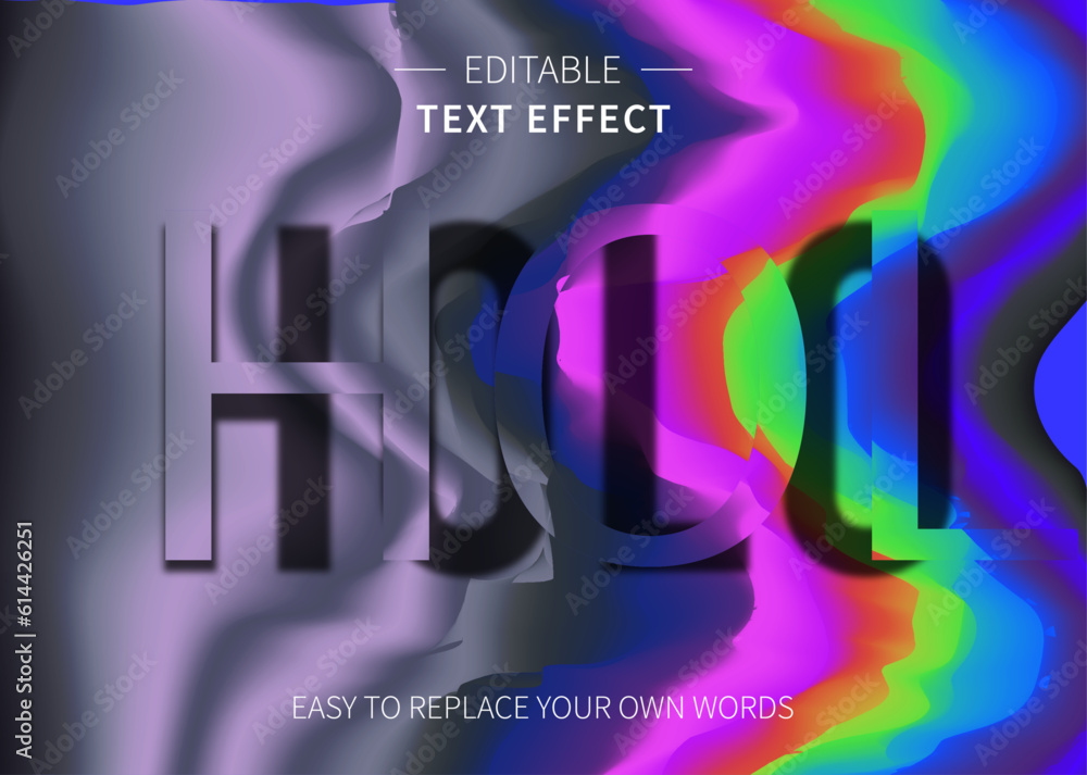 Editable holographic text effect - Holographic Font style Text effect ... Editable holographic text effect - Holographic Font style Text effect ...