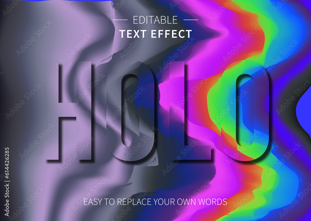 Editable holographic text effect - Holographic Font style Text effect ...