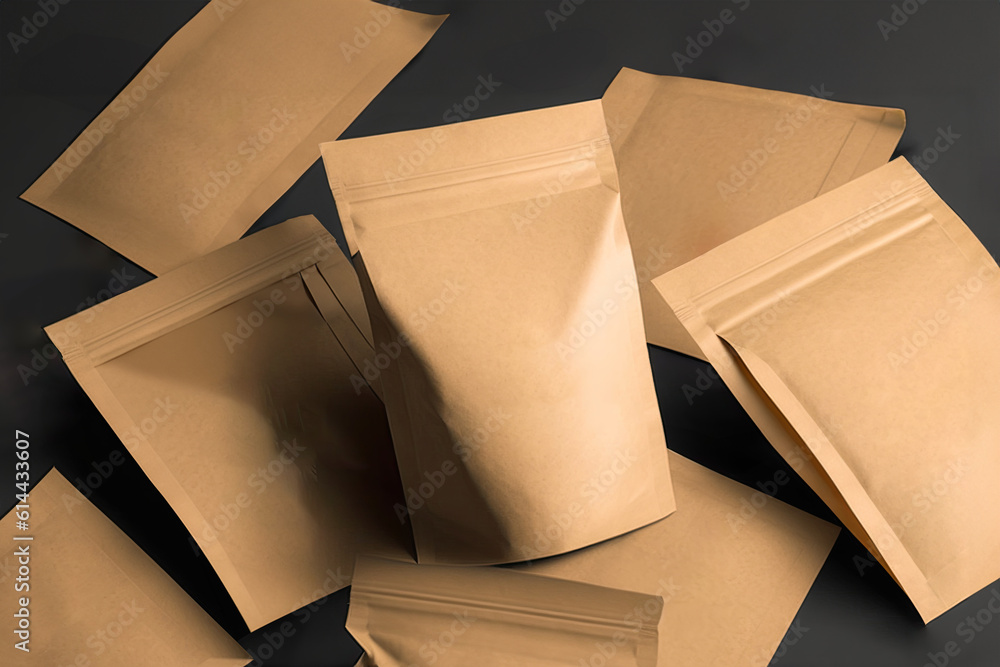 Paper bag mock up. Paper texture. Generative Ai Stock Illustration ...