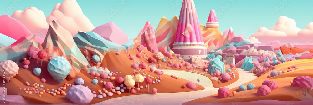 Ice cream, Ice cream land, Fairy tale landscape made in ice cream ...