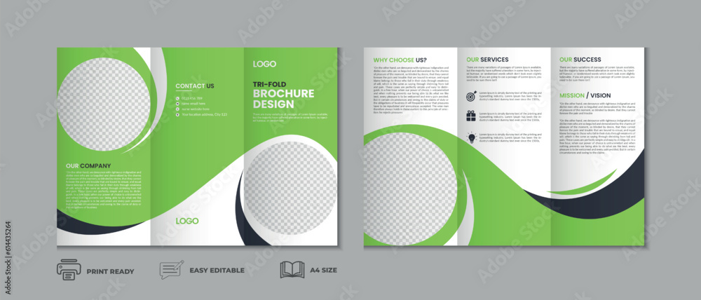 Professional clean modern and corporate trifold brochure template ...