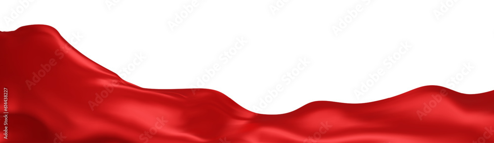 Red silk textile fabric flag background with copy space. Smooth elegant ...