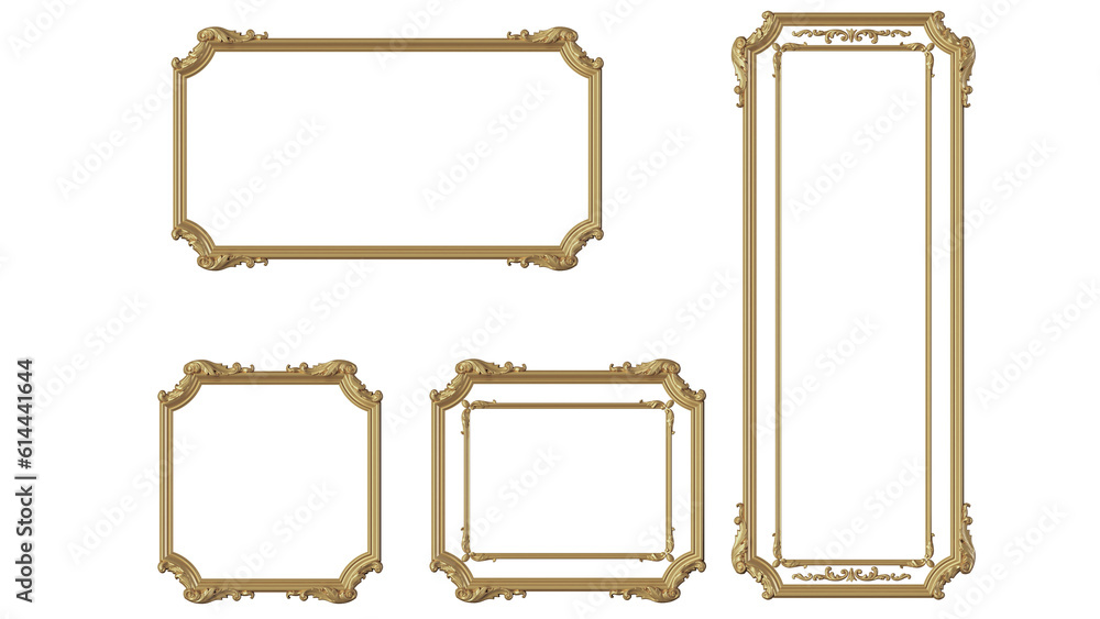 antique gold picture frame PNG cut out and clear background Stock ...