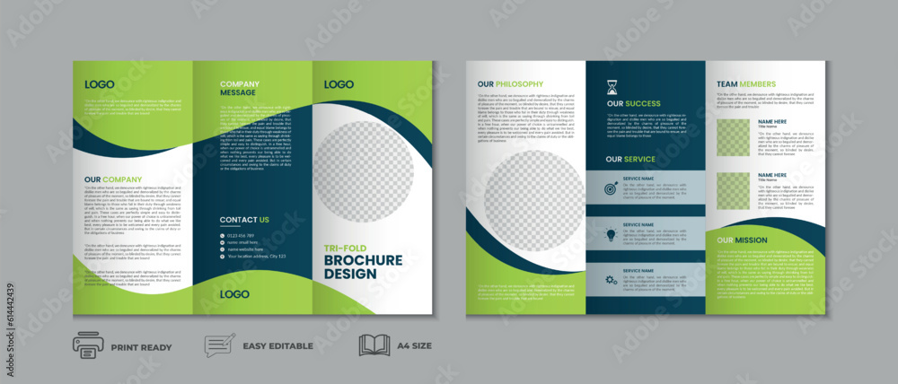 Professional clean modern and corporate trifold brochure template ...