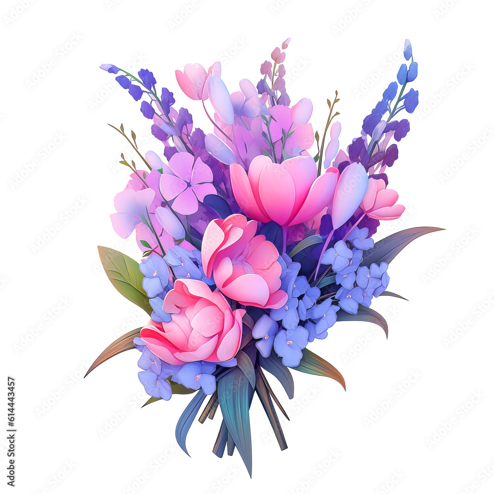 soft color flower bouquet illustration AI Generated Stock Illustration ...
