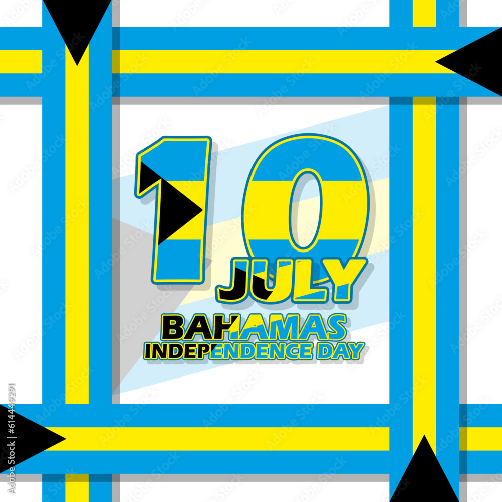 Bahamas flag with bold text, numbers and ribbon on a white background ...