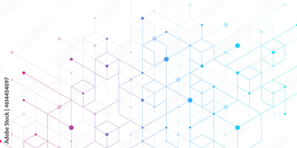 Modern technology vector illustration with square grid. Technology ...