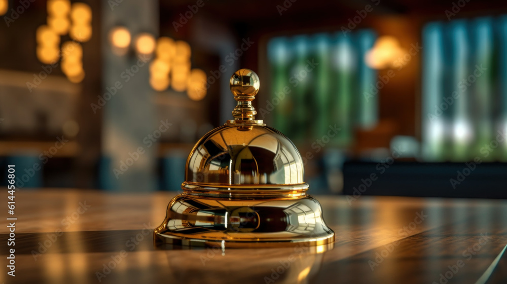 Reception Desk Bell created with generative AI technology Stock ...