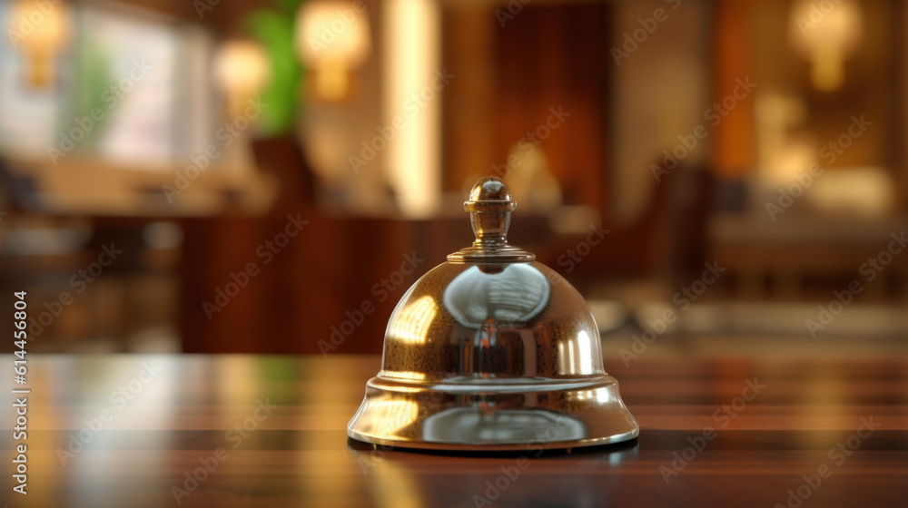 Reception Desk Bell created with generative AI technology Stock ...