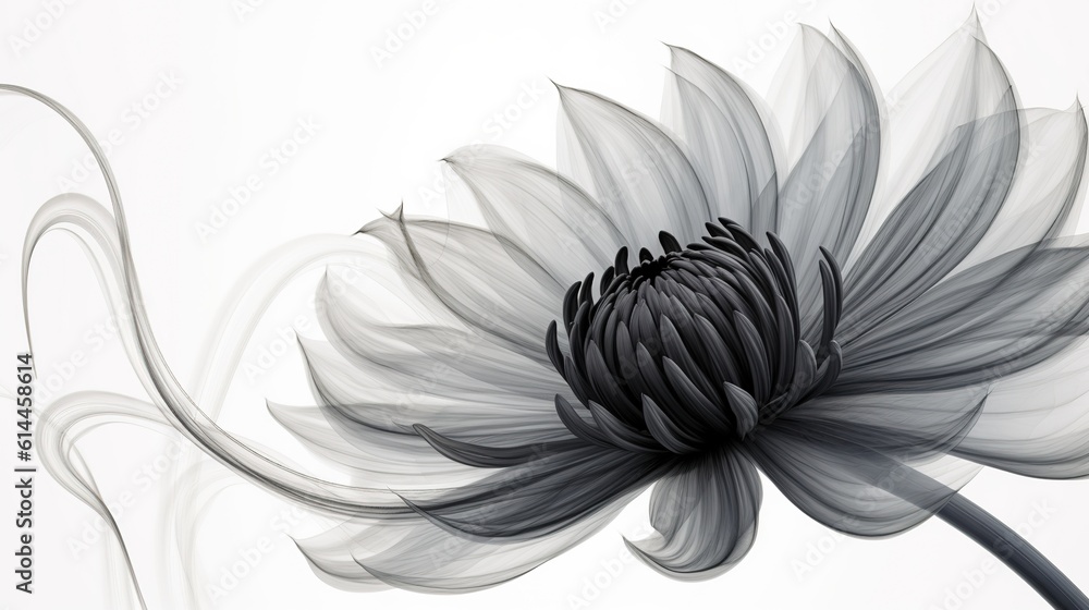 Art background with transparent x-ray flowers. Blooming flowers ...