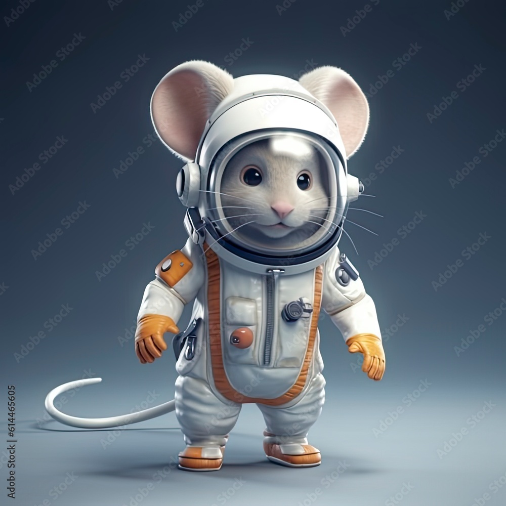 astronaut mouse,cute mouse wearing spacesuit,generative ai. Stock ...