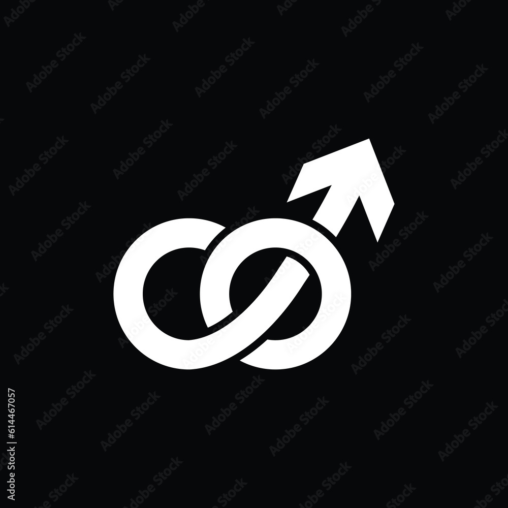 Masculism symbol, blue male fist color with arrow in circle vector ...
