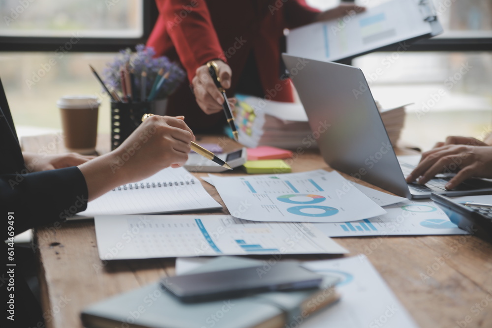Team of business people working together in the meeting room office ...