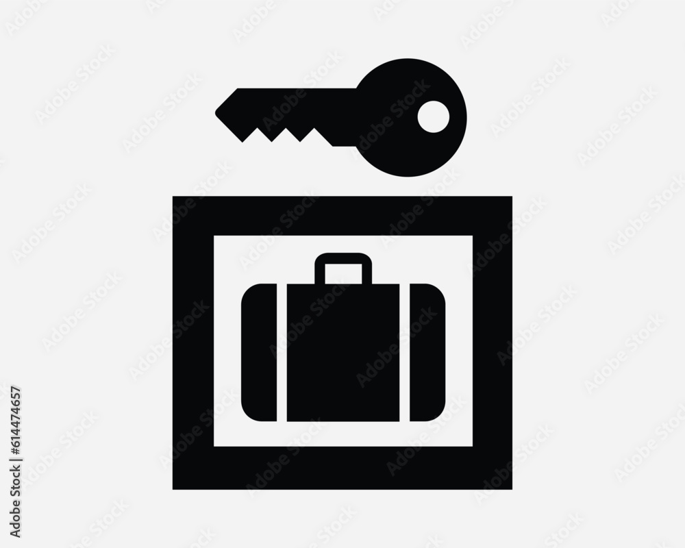 Luggage Locker Safe Icon. Baggage Suitcase Briefcase Safety Storage ...