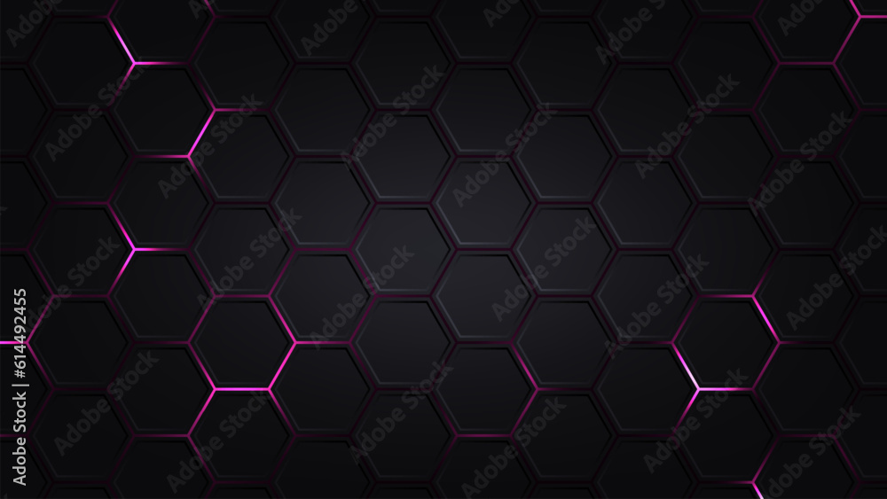 Hexagonal abstract technology background. electric glow hexagonal ...