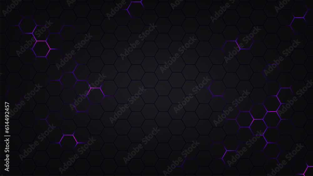 Hexagonal abstract technology background. electric glow hexagonal ...