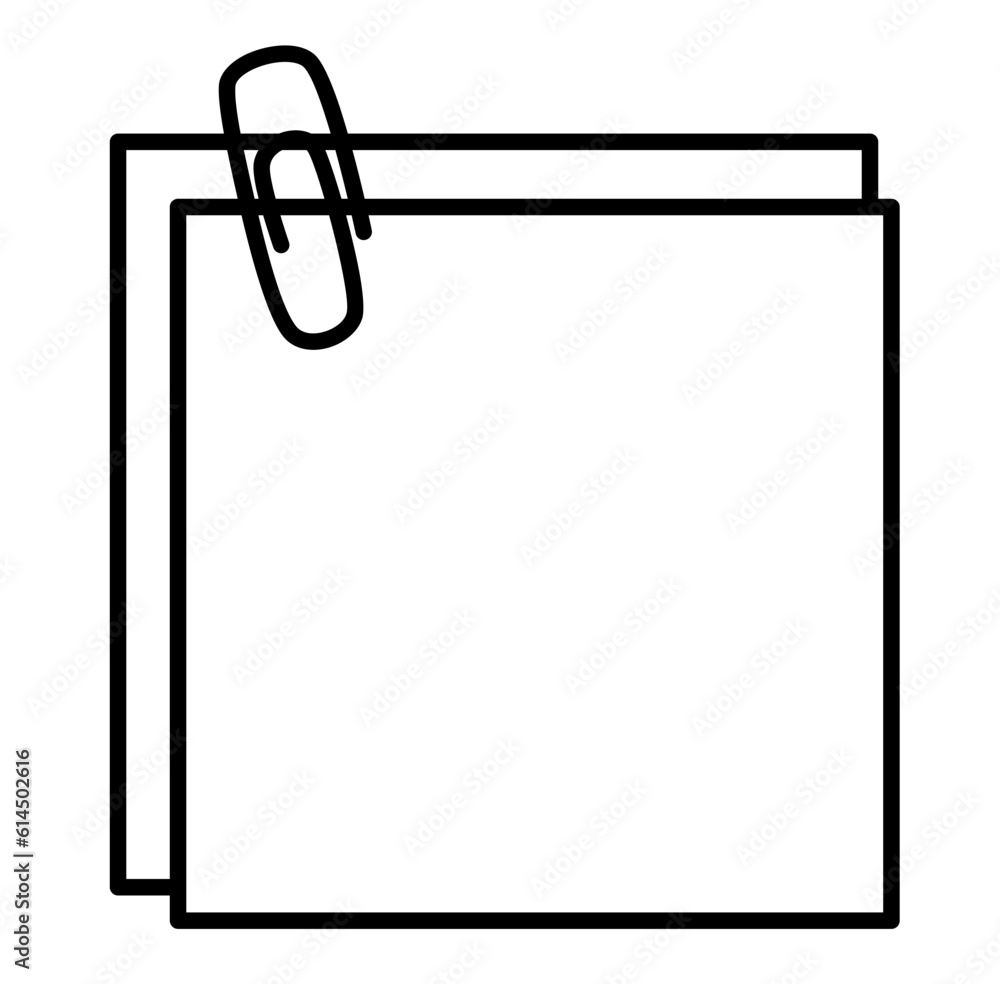 Cute sticky note back to school cartoon outline icon Stock Vector ...