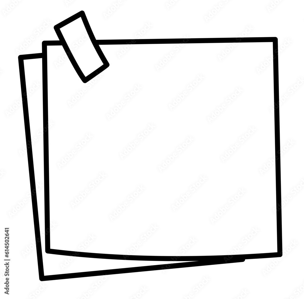 Cute sticky note back to school cartoon outline icon Stock Vector ...