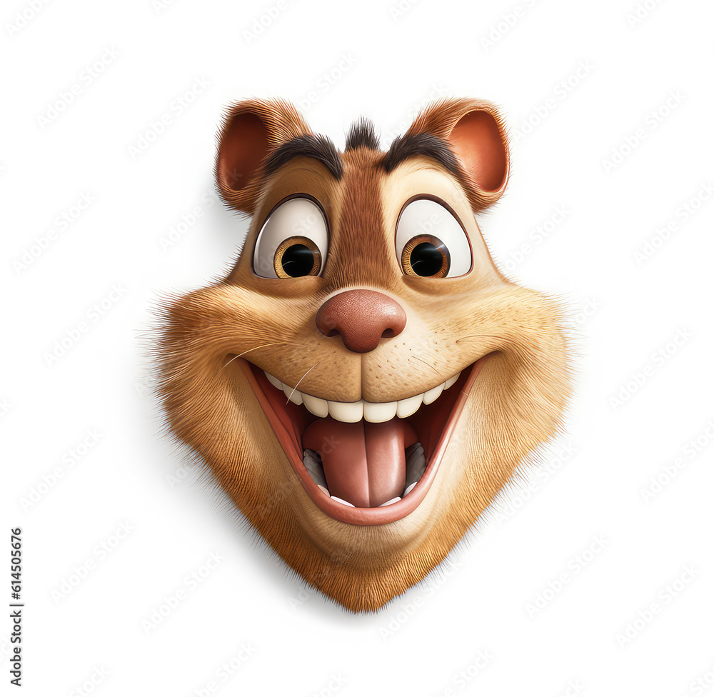 Cartoon squirrel mascot smiley face on white background Stock ...
