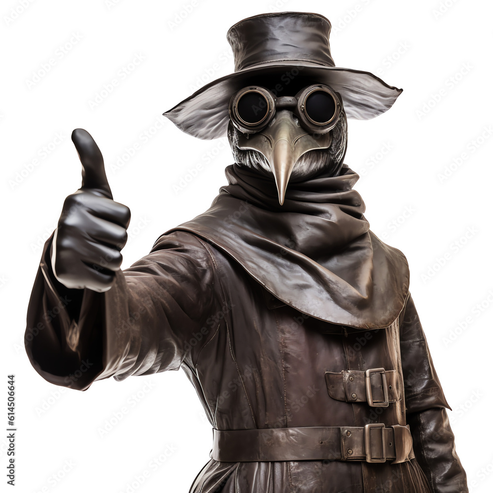 Plague doctor thumbs up isolated on transparent background - Generative ...