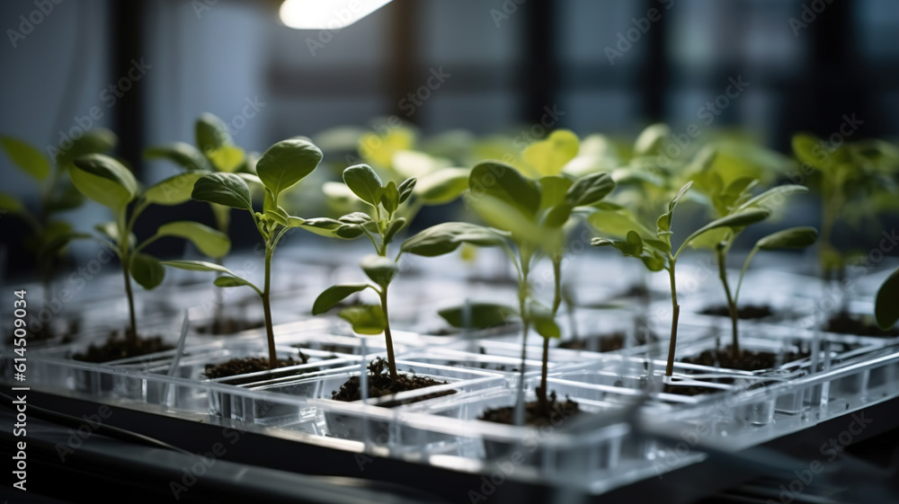 Plants in Hydroponics in Lab Greenhouse. Modern Cutting-Edge Plant ...
