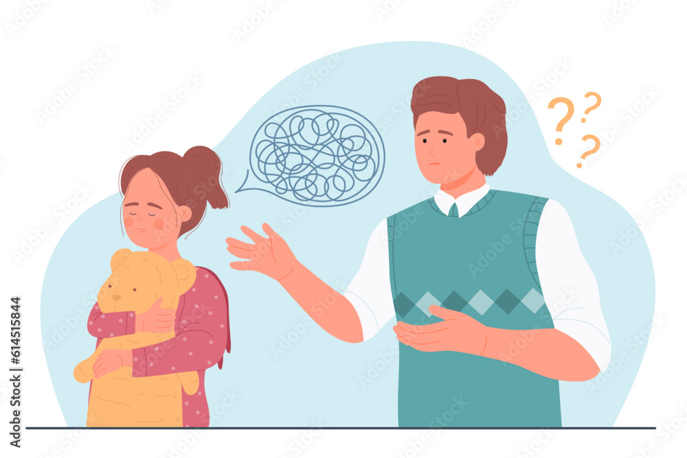 Misunderstanding in family between parent and child vector illustration ...