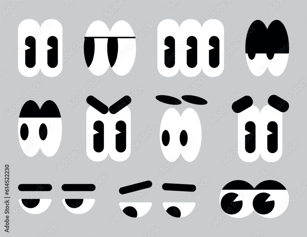 Large set of people character cartoon eyes depicting a variety of ...