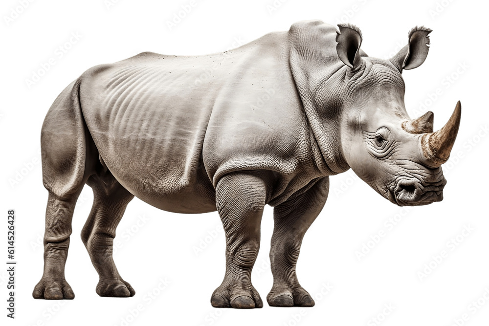 white rhino side view isolated on transparent background, png ...