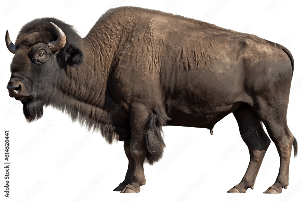 american bison side view isolated on transparent background, png ...