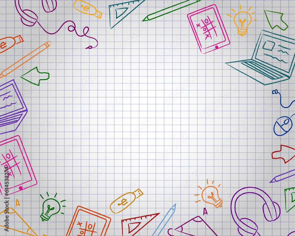 Hand drawn back to school background. Vector illustration Stock Vector ...