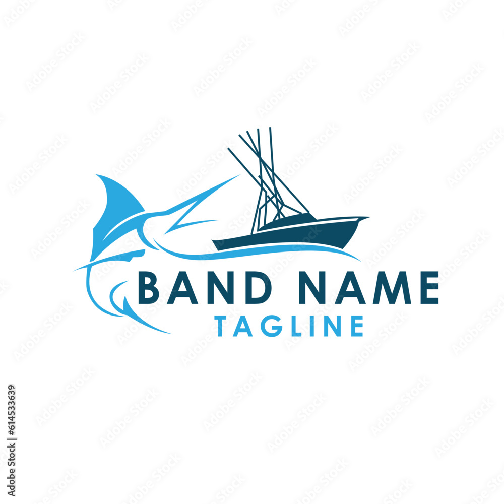 fish hunting logo design Stock Vector | Adobe Stock