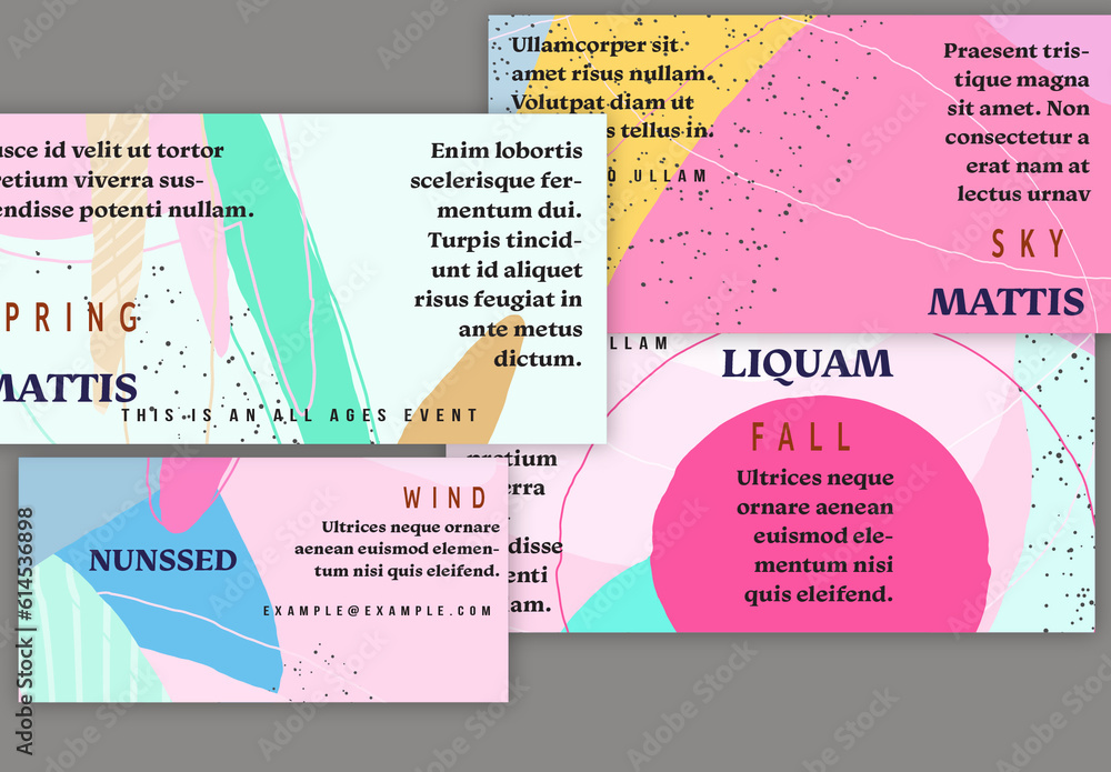Web Banner Layout Overlapping Blobs Textured With Spots And Lines Stock ...
