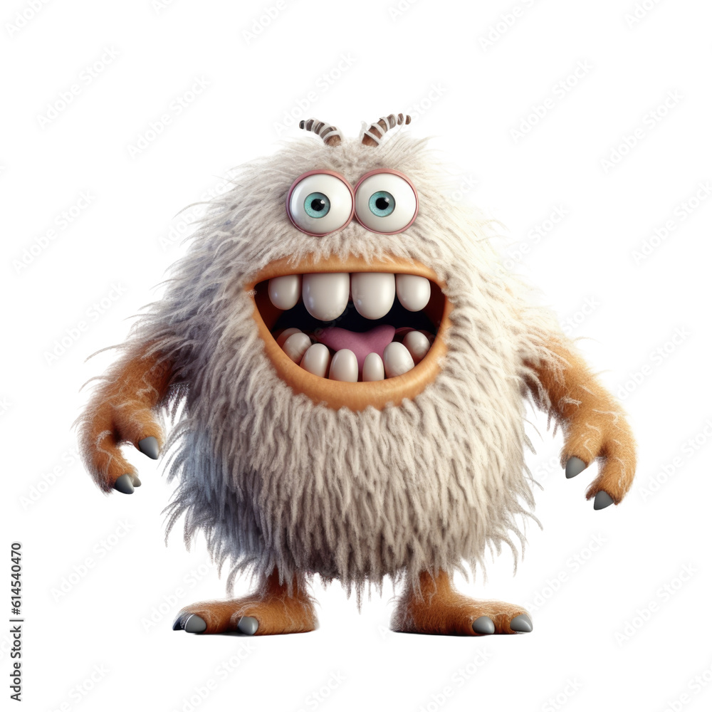 cute monster isolated on a transparent background, generative ai Stock ...