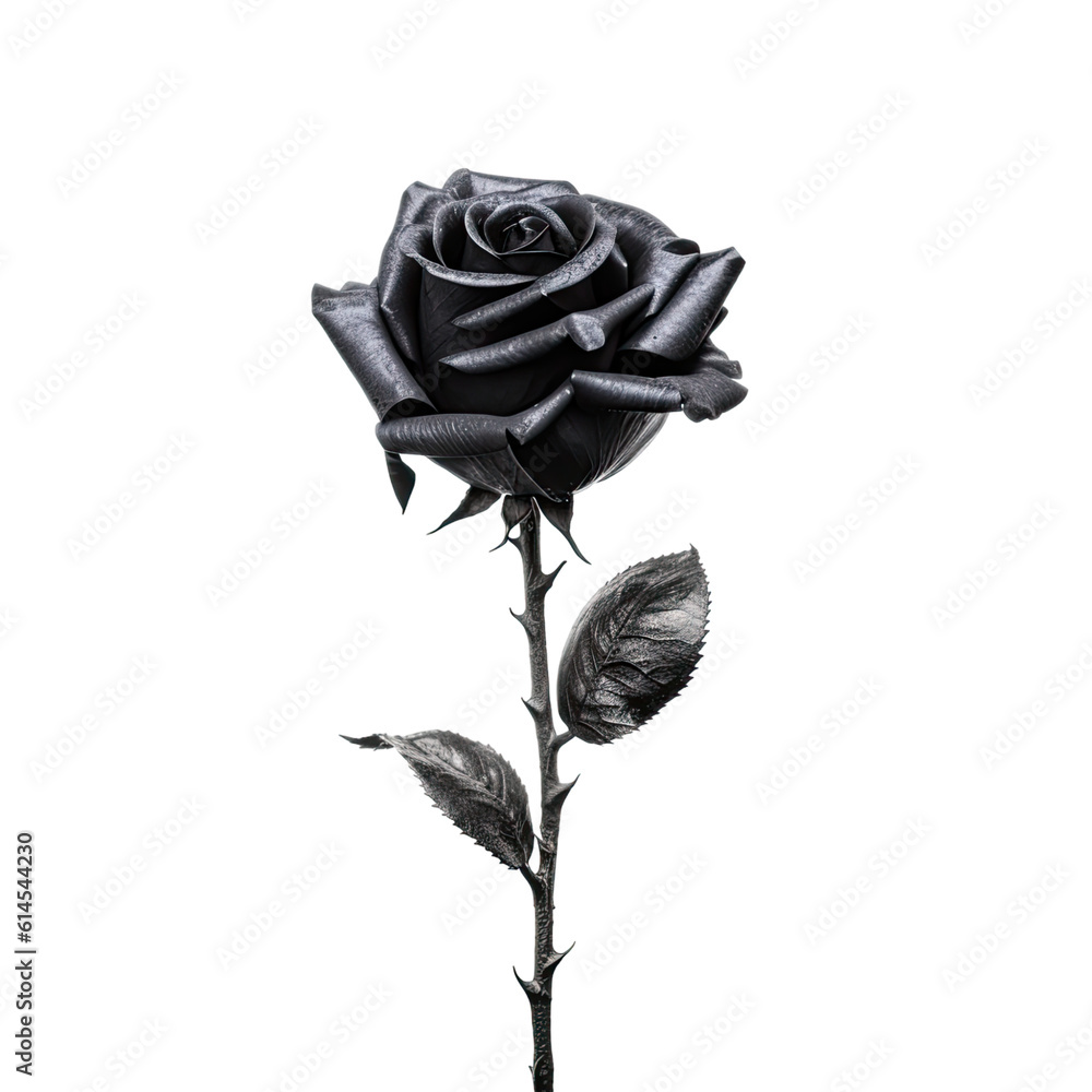 black rose isolated on a transparent background, generative ai Stock ...