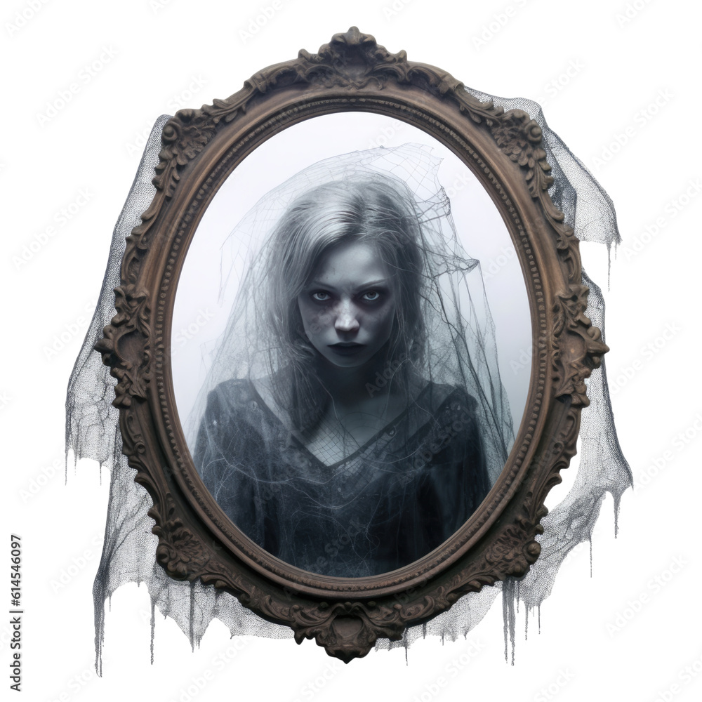 haunted portrait isolated on a transparent background, generative ai Stock Illustration | Adobe ...