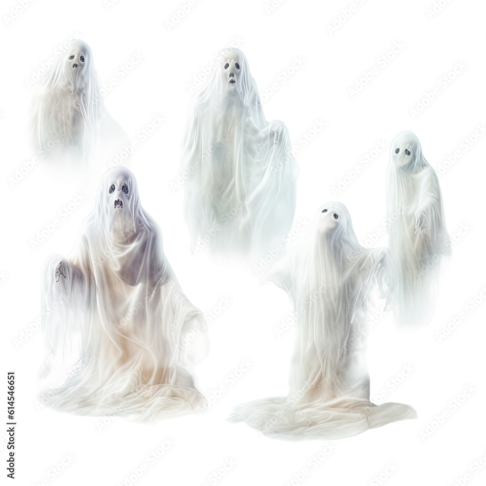 ghostly apparitions a isolated on a transparent background, generative ...