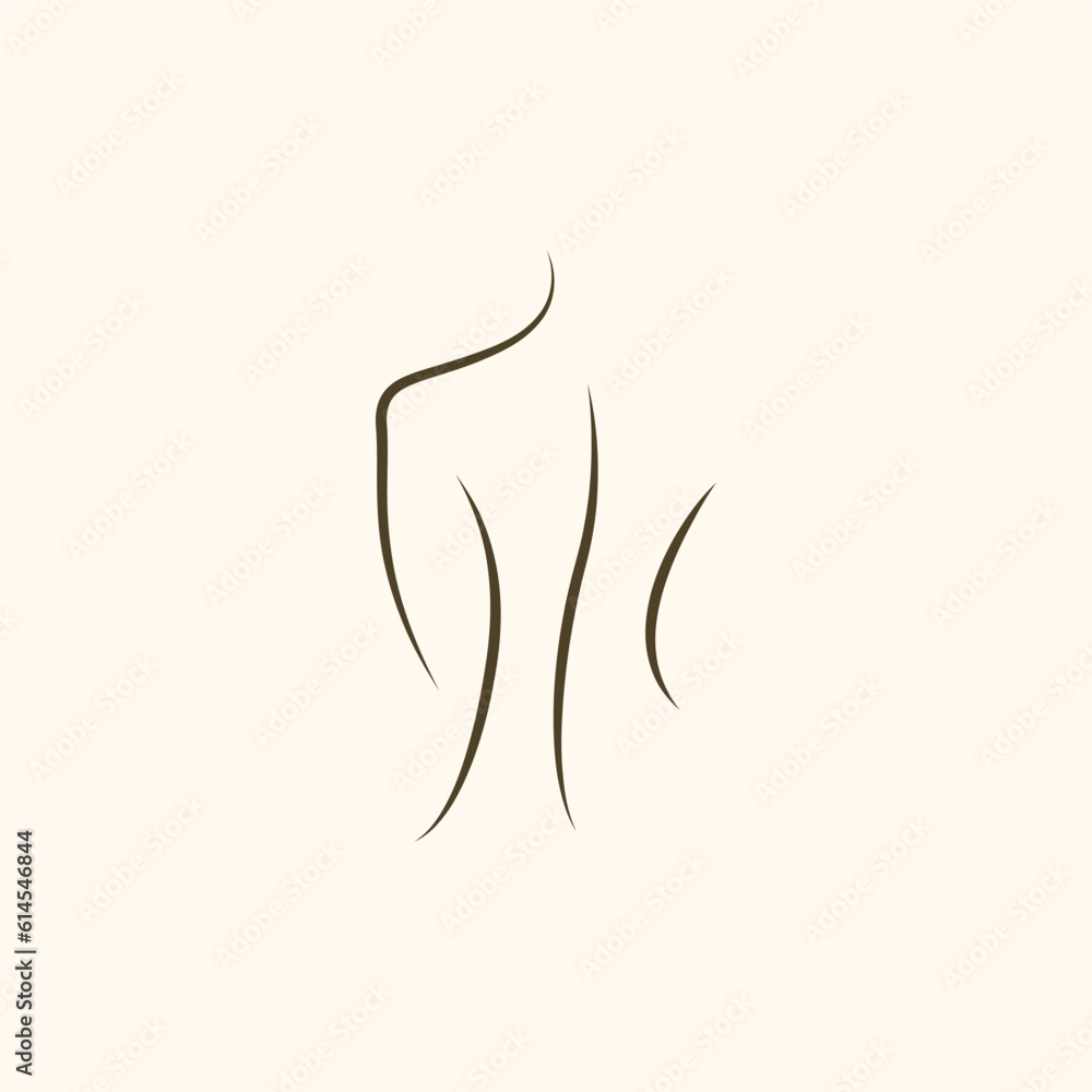 Women Line Art Back Logo Icon Medical Logo Design Icon Hand DRawn Icon ...